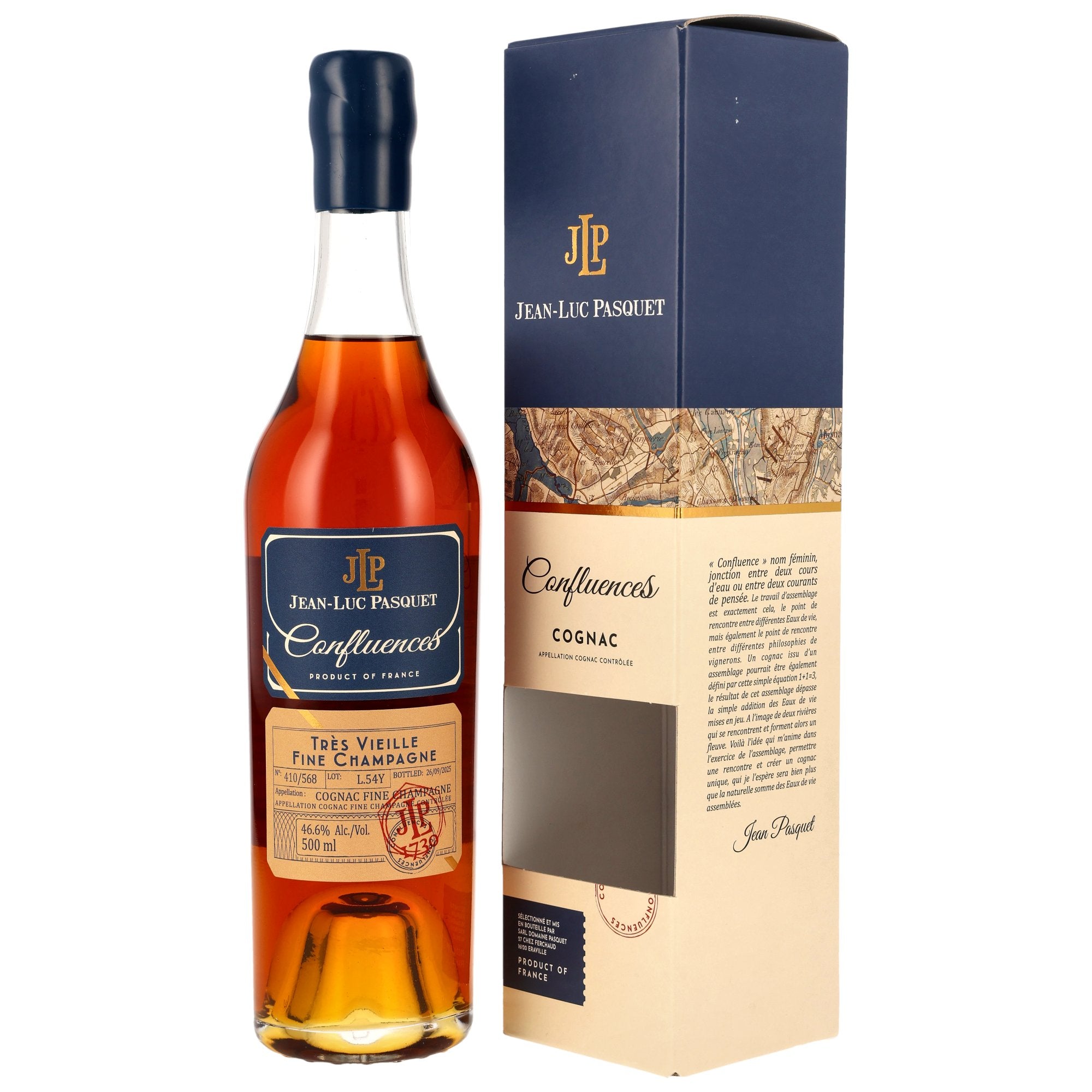 Jean-Luc Pasquet Cognac Tres Vieille Fine Champagne L.54Y 46,6% 0,5l ...